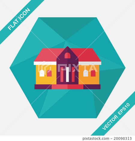 Building flat icon with long shadow,eps10 - Stock Illustration ...
