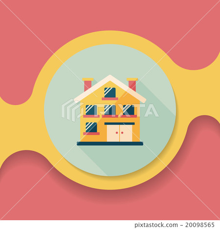 Building apartment flat icon with long... - Stock Illustration ...