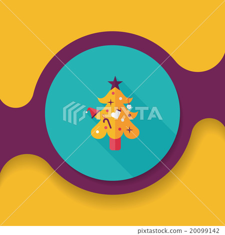 Christmas tree flat icon with long shadow,eps10 - Stock Illustration ...