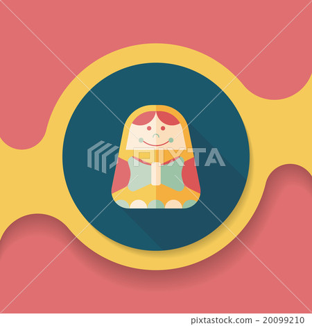Russian Doll flat icon with long shadow,eps 10 - Stock Illustration ...
