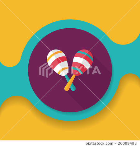 wooden rattle flat icon with long shadow,eps10 - Stock Illustration ...