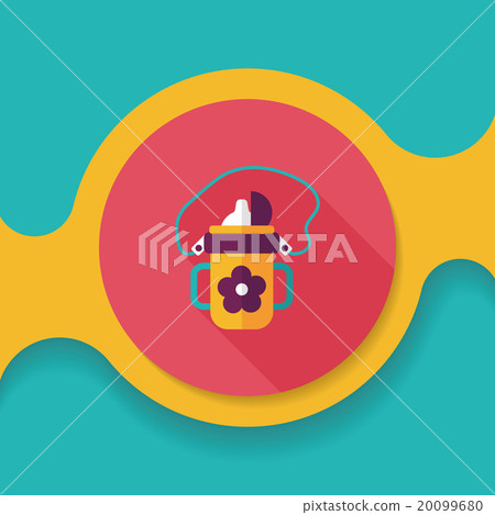 kid water bottle flat icon with long shadow,EPS 10 - Stock Illustration ...