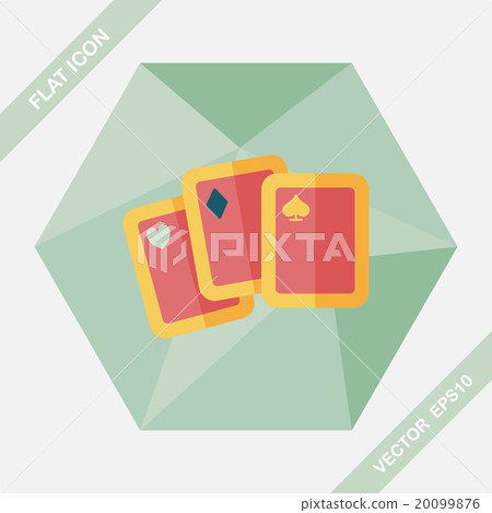 Playing cards flat icon with long shadow,eps10 - Stock Illustration ...