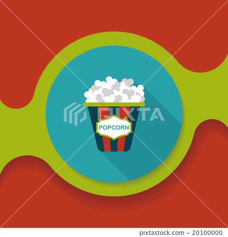 Popcorn flat icon with long shadow,eps10 - Stock Illustration [20100000 ...