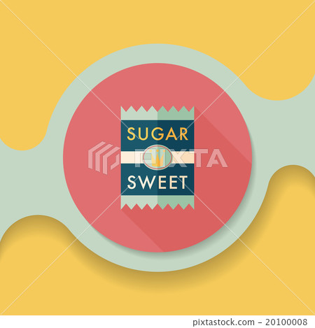 sugar packet flat icon with long shadow,eps10 - Stock Illustration ...