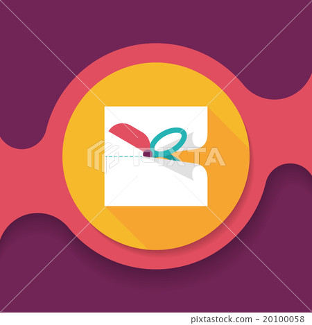 Scissor cut paper flat icon with long shadow,eps10 - Stock Illustration ...