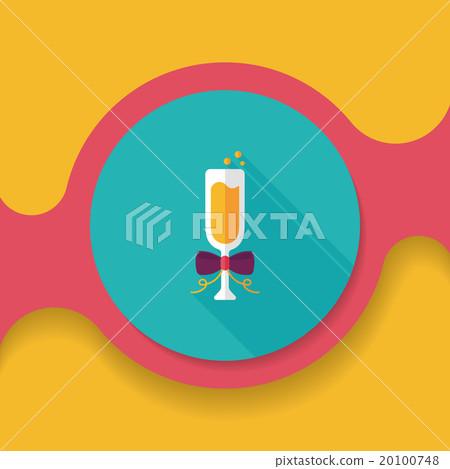 Champaign flat icon with long shadow, eps10 - Stock Illustration ...