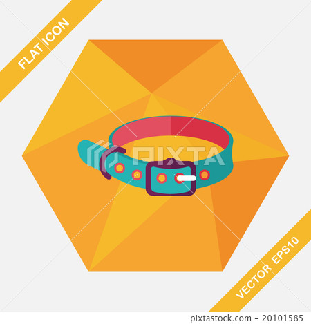 Pet dog chains flat icon with long shadow,eps10 - Stock Illustration ...