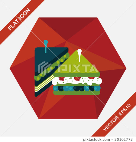 sandwich flat icon with long shadow,eps10 - Stock Illustration ...