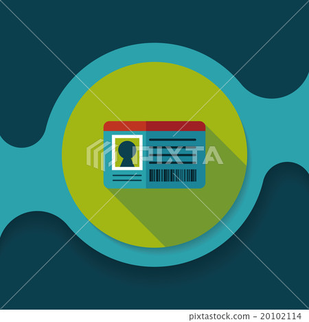 Identification card flat icon with long shadow - Stock Illustration ...