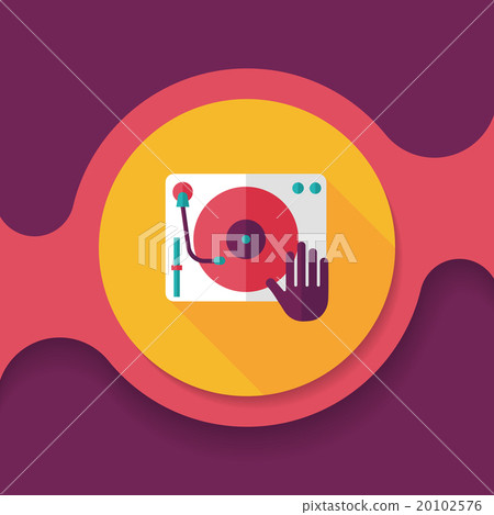 DJ music flat icon with long shadow,eps10 - Stock Illustration ...