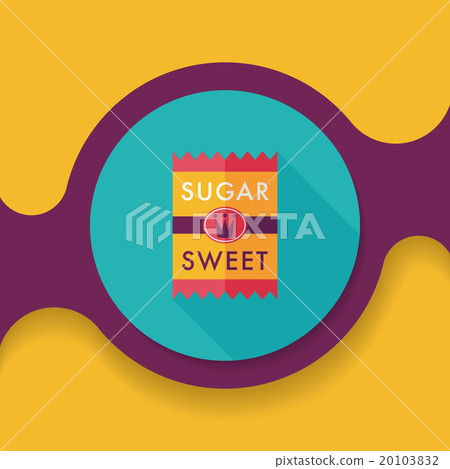 sugar packet flat icon with long shadow,eps10 - Stock Illustration ...