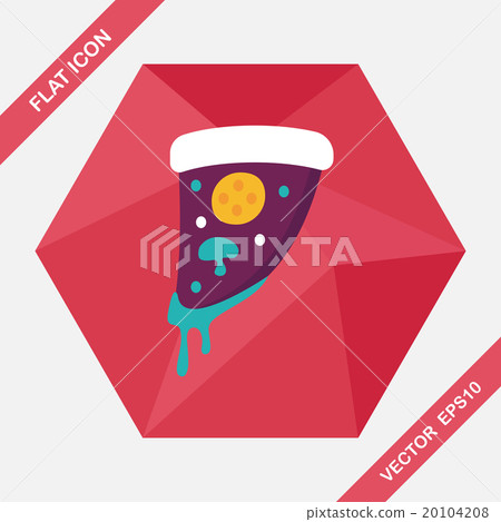 pizza flat icon with long shadow,eps10 - Stock Illustration [20104208 ...