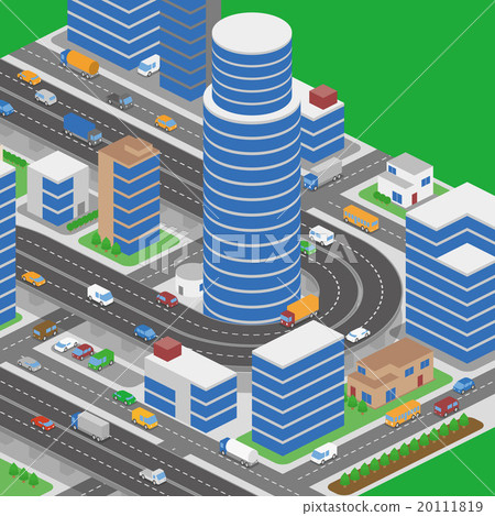 City and road elevated expressway image... - Stock Illustration ...