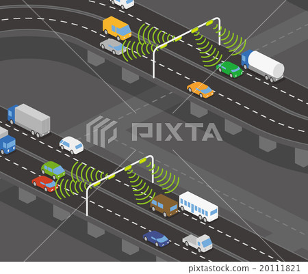 Highway and Roadside Communication System Image... - Stock Illustration ...