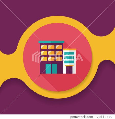 Building apartment flat icon with long... - Stock Illustration ...