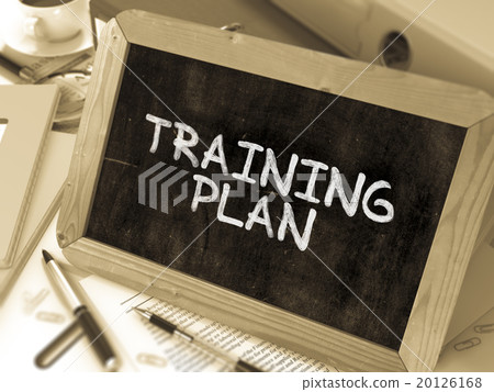 Training Plan Concept Hand Drawn on Chalkboard. - Stock Illustration ...