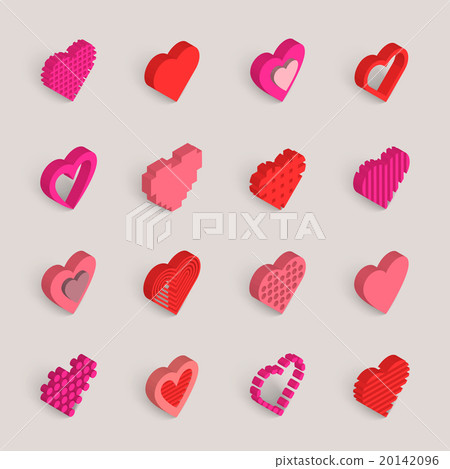 isometric hearts vector icons set - Stock Illustration [20142096] - PIXTA