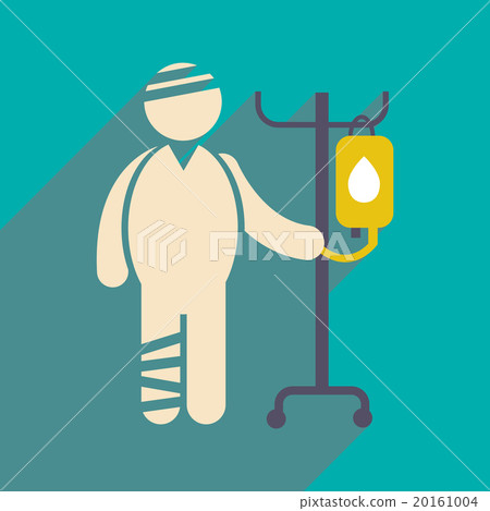 Modern flat icon with long shadow injured patient - Stock Illustration ...