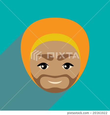 Modern flat icon with long shadow Indian man - Stock Illustration ...