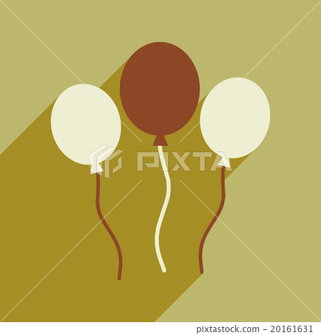 flat icon with long shadow festive Balloons - Stock Illustration ...