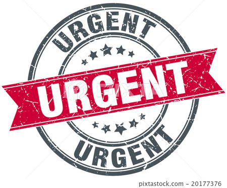 urgent red round grunge vintage ribbon stamp-插圖素材 [20177376] - PIXTA圖庫