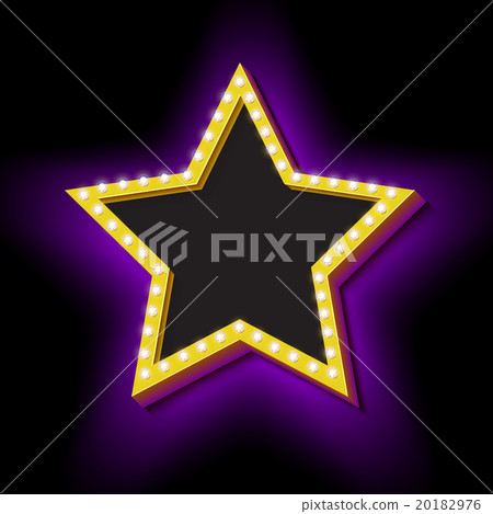 Vintage retro star with lights - Stock Illustration [20182976] - PIXTA