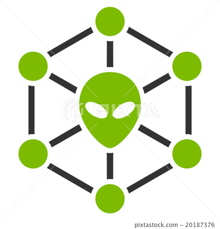 Alien Network Flat Icon - Stock Illustration [20187376] - PIXTA