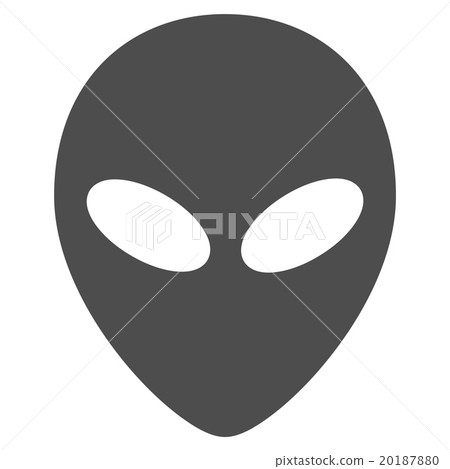 Alien Head Flat Icon - Stock Illustration [20187880] - PIXTA