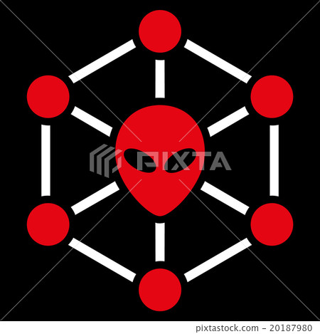 Alien Network Flat Icon - Stock Illustration [20187980] - PIXTA