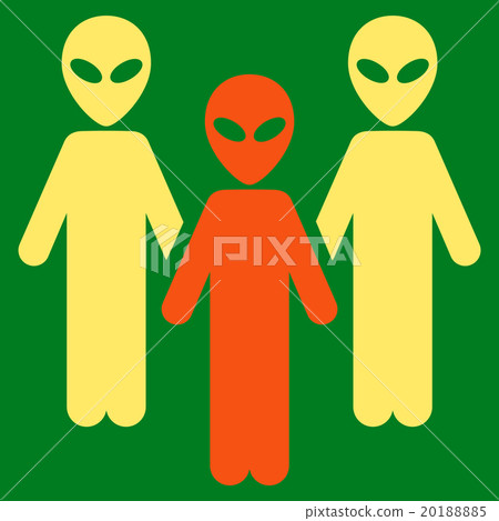 Alien Group Flat Icon - Stock Illustration [20188885] - PIXTA