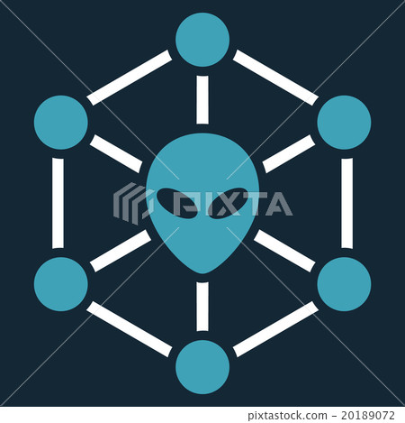 Alien Network Flat Icon - Stock Illustration [20189072] - PIXTA