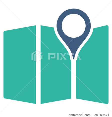 Paper Map Icon - Stock Illustration [20189871] - PIXTA