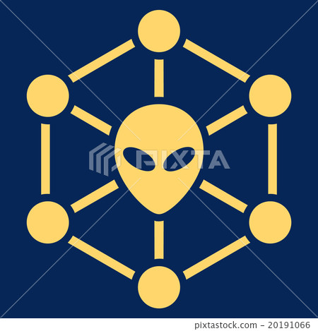 Alien Network Flat Icon - Stock Illustration [20191066] - PIXTA