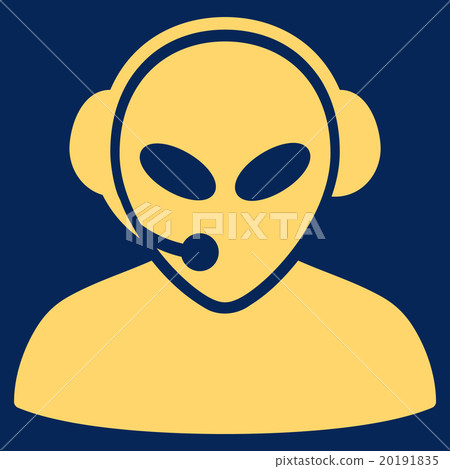 Alien Call Center Flat Icon - Stock Illustration [20191835] - PIXTA