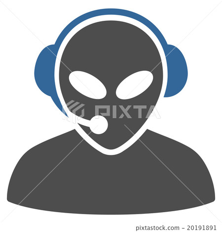 Alien Call Center Flat Icon - Stock Illustration [20191891] - PIXTA