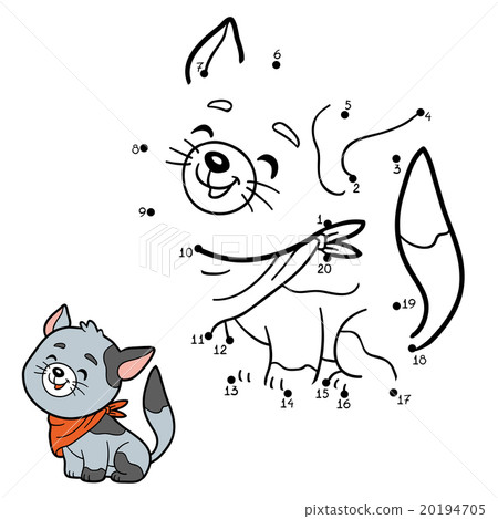 Numbers game for children (gray cat) - Stock Illustration [20194705 ...