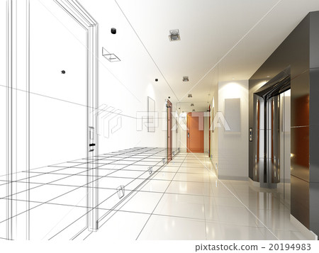 sketch design of interior hall - Stock Illustration [20194983] - PIXTA