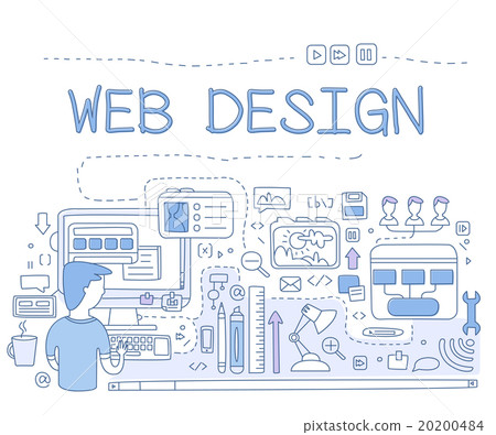 Design Web design graphics, pen tool to create UI - Stock Illustration ...