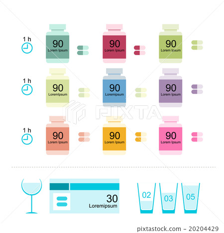 Bottles with pills for your design - Stock Illustration [20204429] - PIXTA