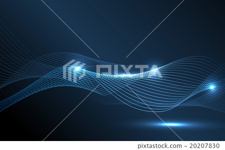 Abstract blue waves - data stream concept. Vector - Stock Illustration ...