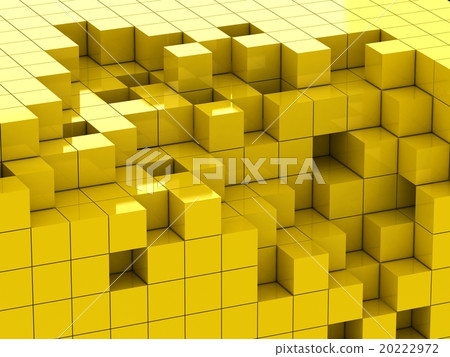 3d illustration of yellow cubes - Stock Illustration [20222972] - PIXTA
