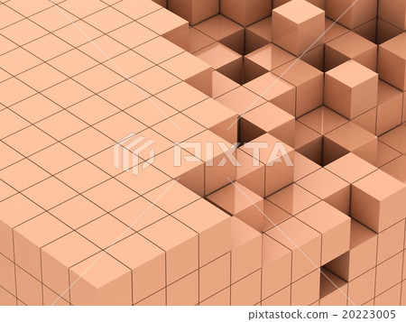3d illustration of beige cubes - Stock Illustration [20223005] - PIXTA
