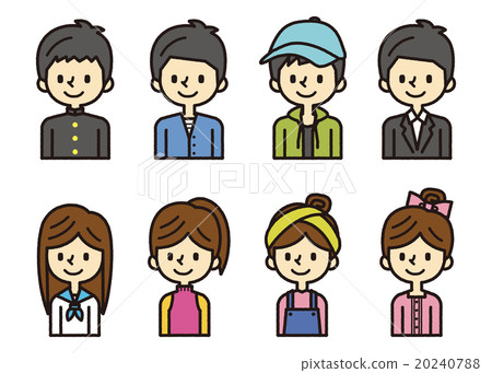 Middle school set [Simple character series] - Stock Illustration ...