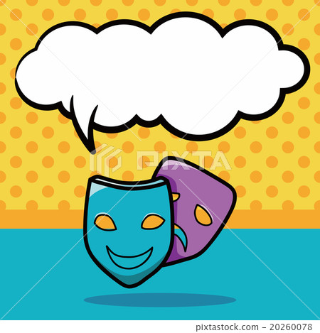 opera mask doodle, speech bubble - Stock Illustration [20260078] - PIXTA