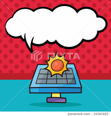 solar panel doodle, speech bubble - Stock Illustration [20262885] - PIXTA