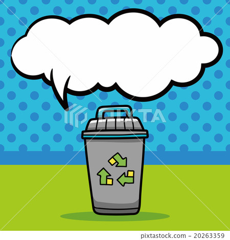 recycled garbage doodle, speech bubble - Stock Illustration [20263359 ...
