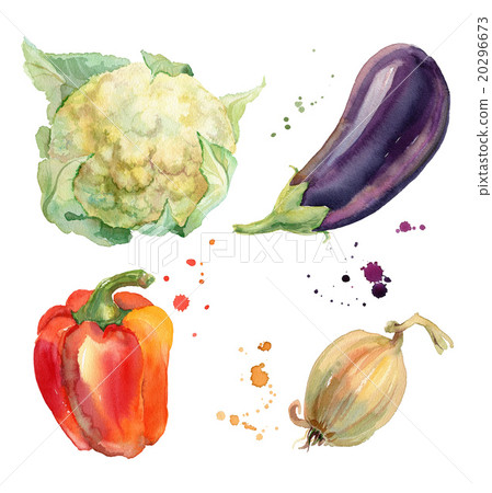 Watercolor vegetables set - Stock Illustration [20296673] - PIXTA