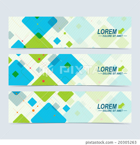 Set of vector horizontal banners. Background with - Stock Illustration ...