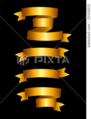 Beautiful Gold Ribbon Label Set Vector - Stock Illustration [20308032 ...